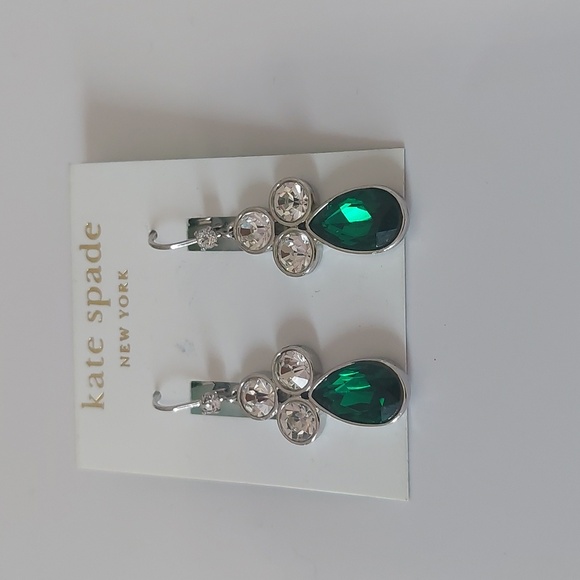 kate spade | Jewelry | Kate Spade Green And Clear Crystals Lariat ...